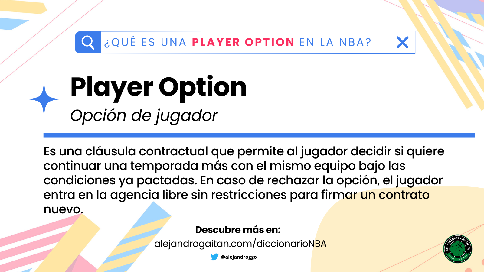 ¿Qué es una Player Option en la NBA? — Diccionario NBA